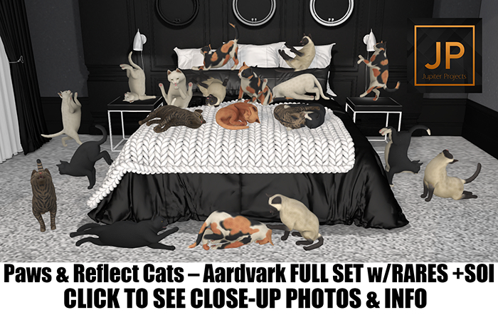 Second Life Marketplace - Paws & Reflect Cats - Aardvark FULL SET w/RARES +SOI